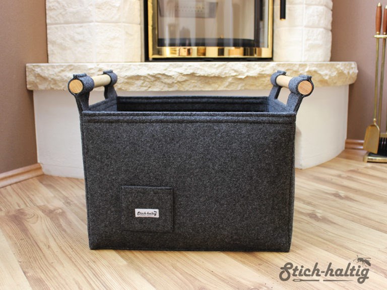 Kaminholzkorb nach Maß, Individuelle Maßanfertigung von Filzkörben